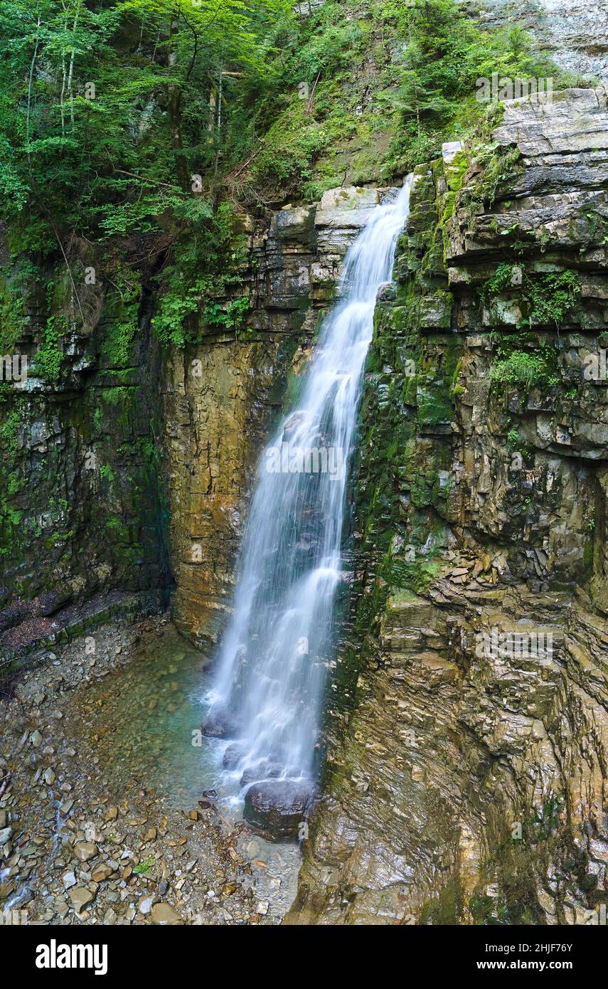 Beautiful white foamy woodland waterfall hi-res stock photography and ...