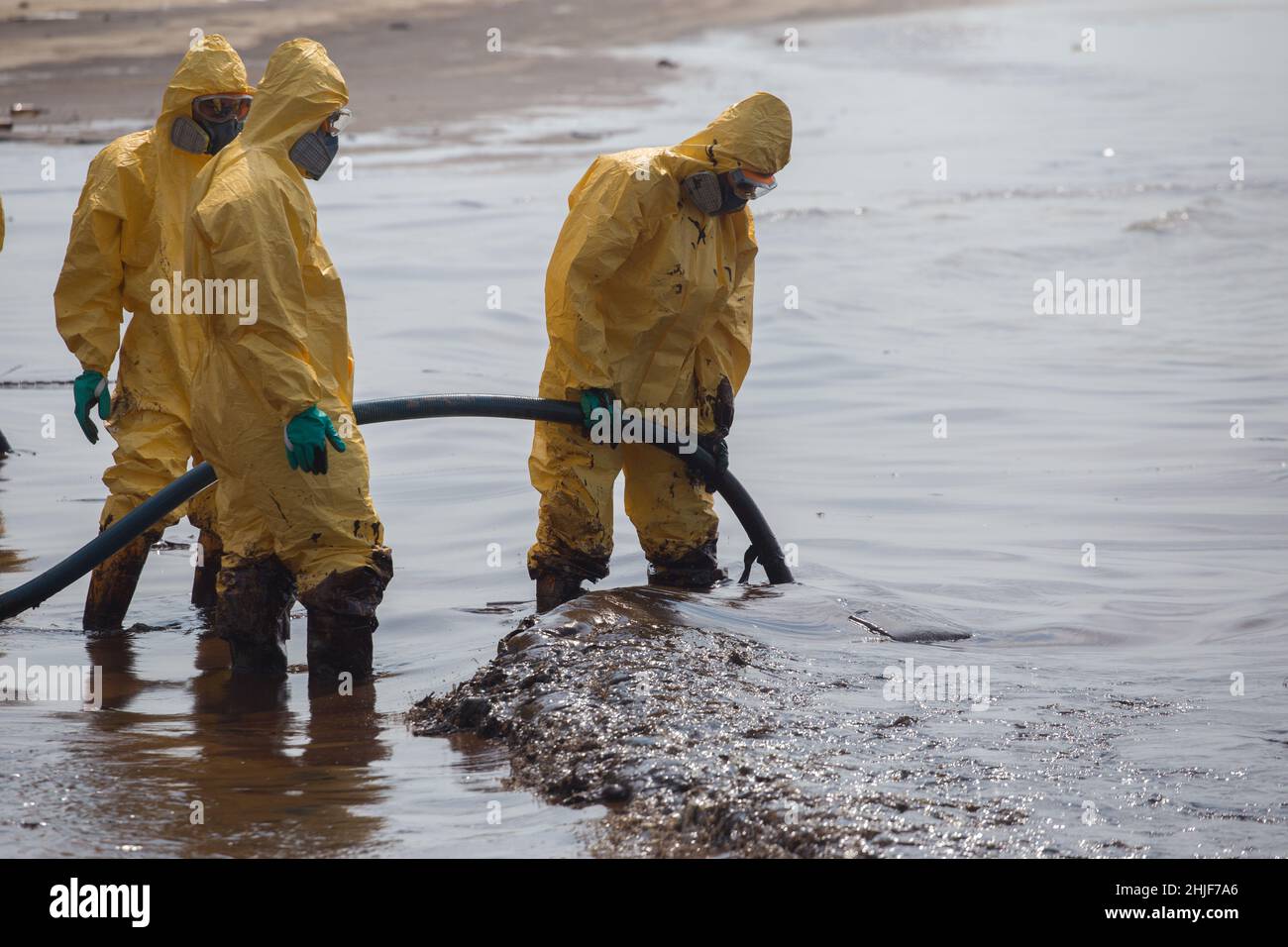 Navy soldiers wearing Personal Protective Equipment (PPE) suits seen ...