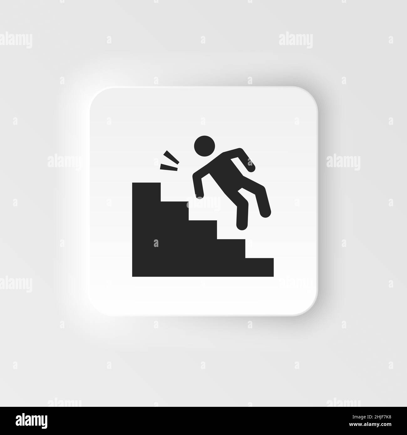 Accident, fall. Insurance icon - Vector. Insurance neumorphic style ...
