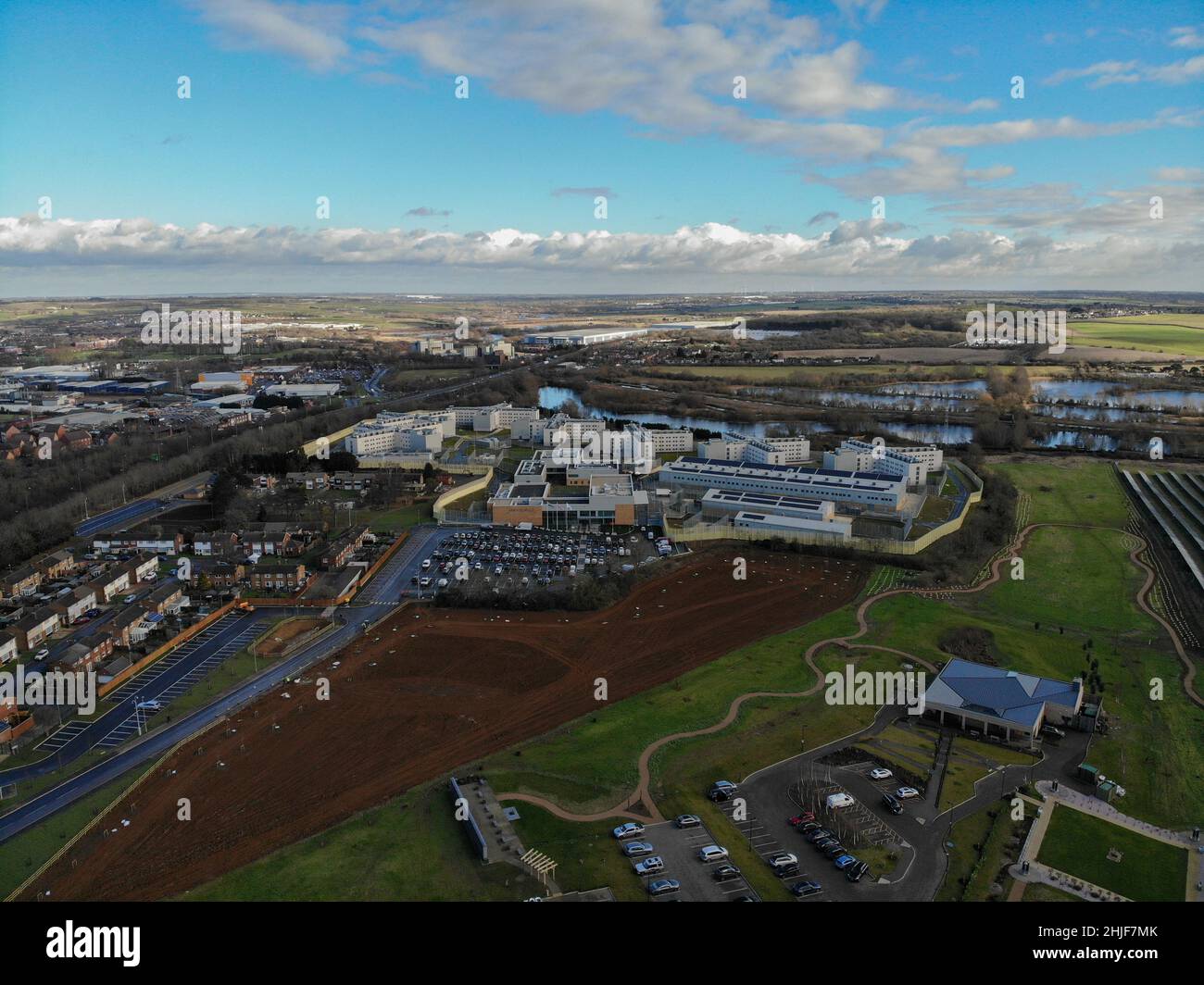 (Editors note image taken by a drone)Aerial view of Five Wells Prison ...