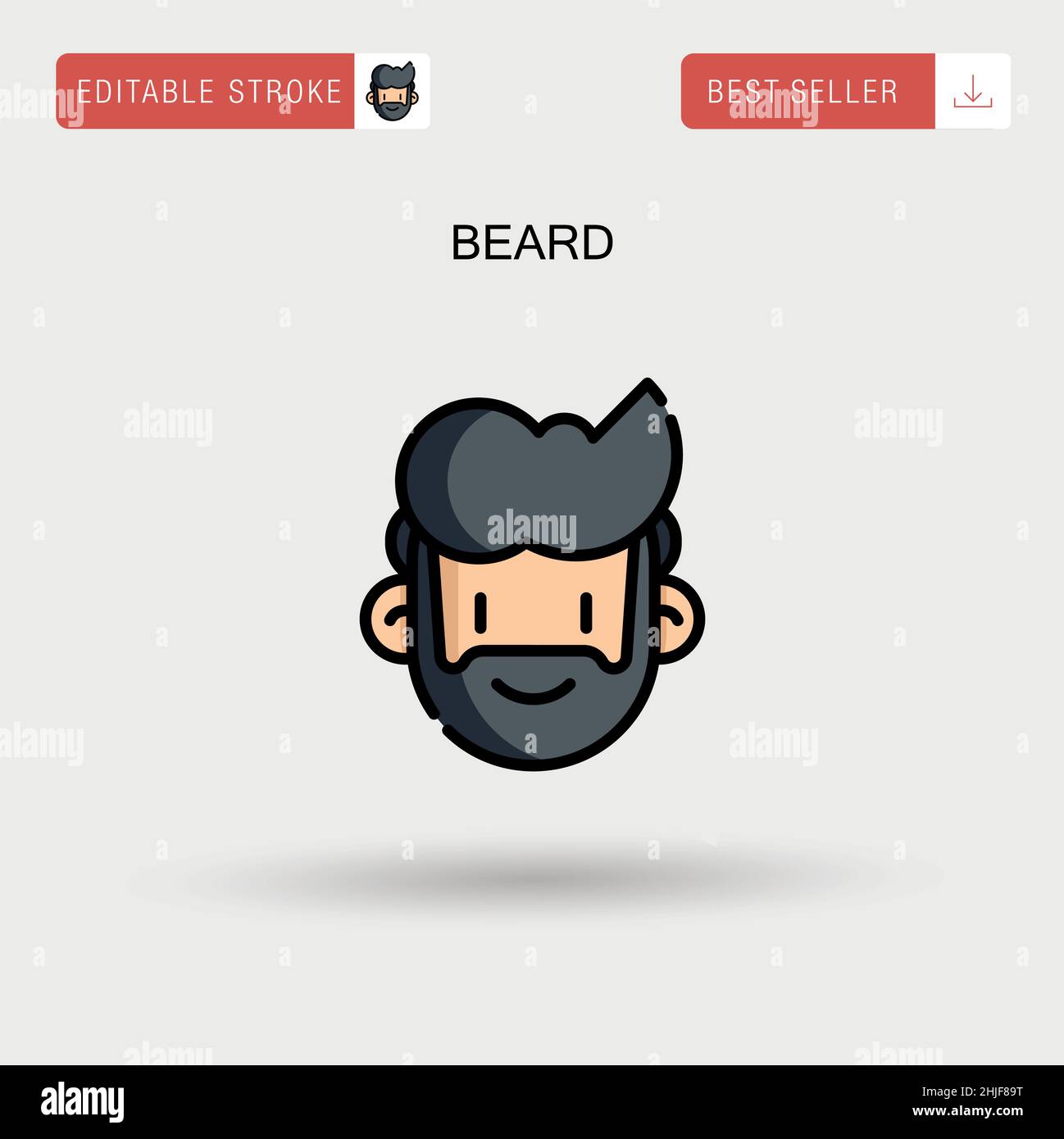 Man face beard profile Stock Vector Images - Alamy