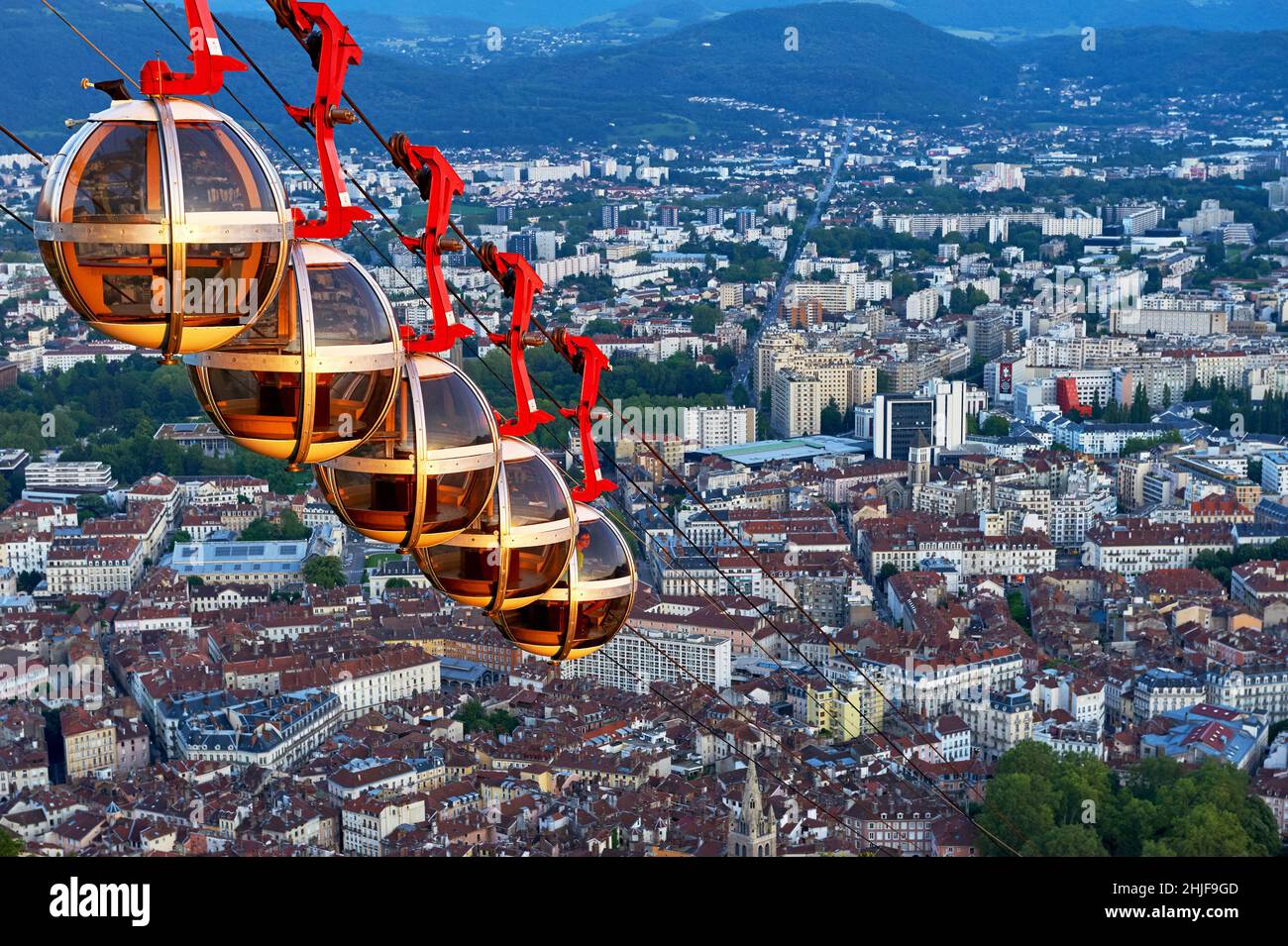 Famous spherical funicular in Grenoble Stock Photo - Alamy