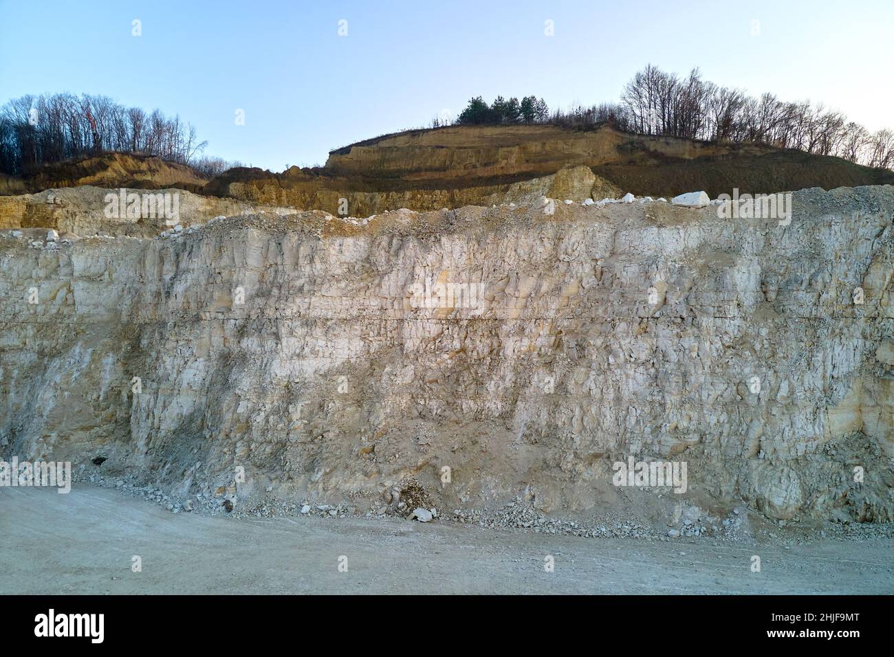 Open pit mining of construction sand stone materials Stock Photo - Alamy