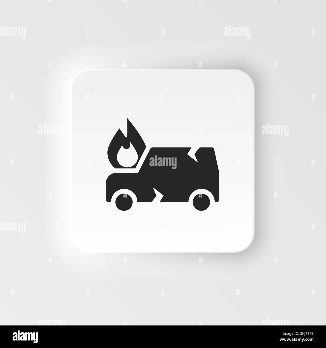 Accident, car, crash, damage icon - Vector. Insurance neumorphic style ...