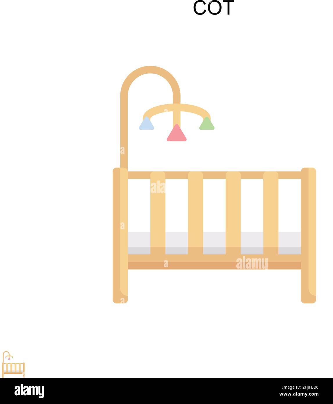 Cot Simple vector icon. Illustration symbol design template for web ...