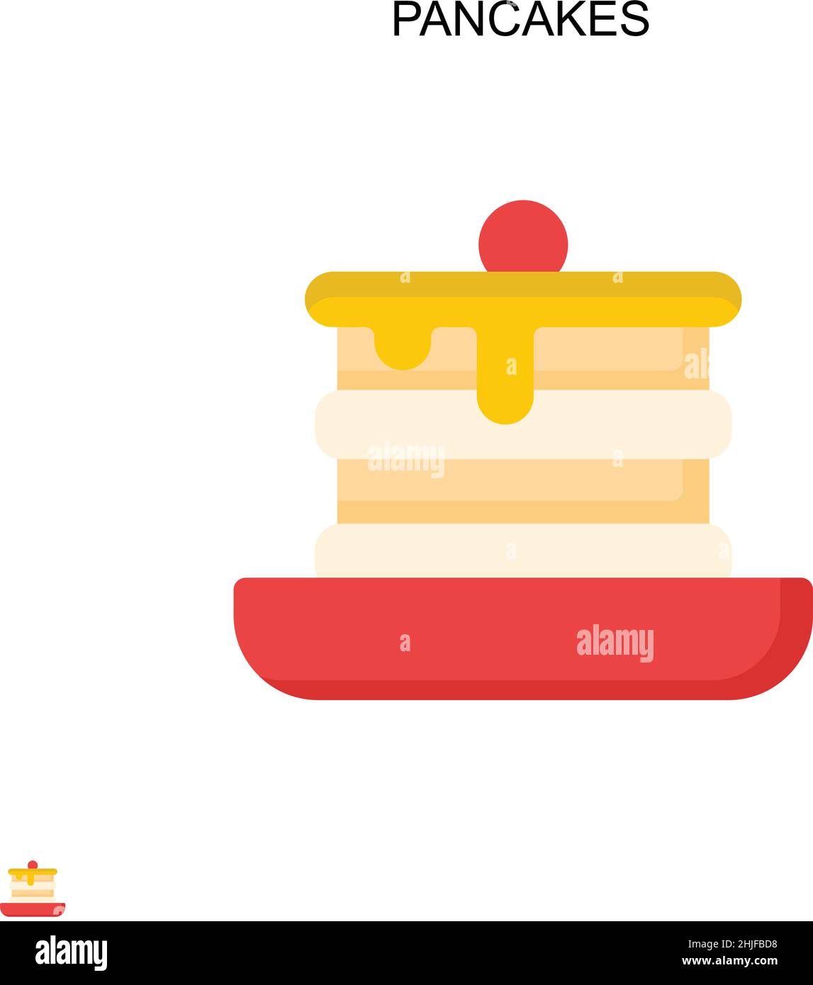 American pancake stack fresh fruit Stock Vector Images - Alamy