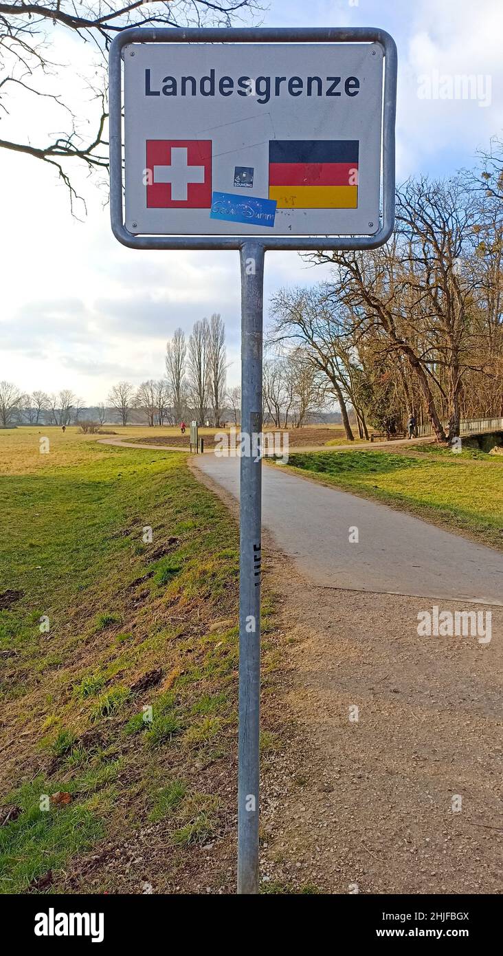 Weil am Rhein, Germany - January 28, 2022: German - Swiss Border, Zoll ...