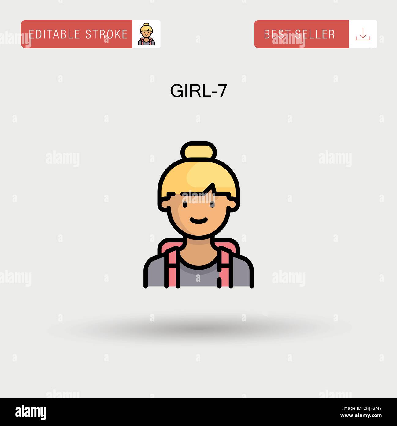 Girl-7 Simple vector icon Stock Vector Image & Art - Alamy