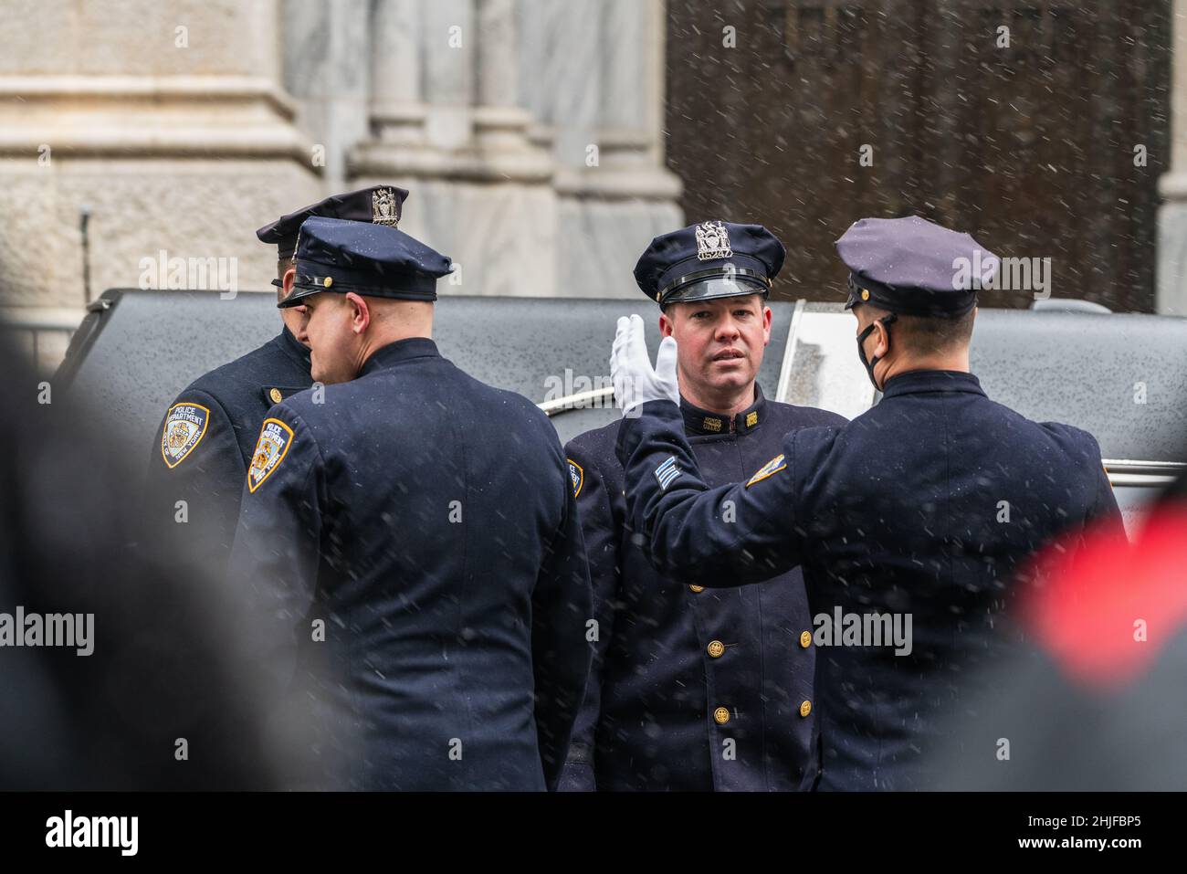 New York City Police Officers filled fifth Avenue at the funeral of ...