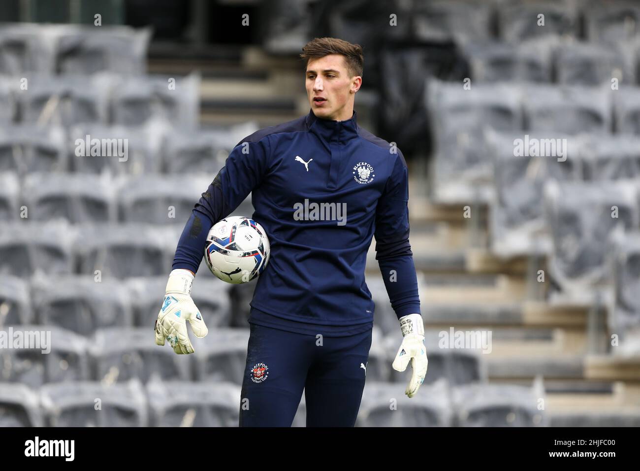 Stuart Moore #13 of Blackpool during the warm up Stock Photo - Alamy