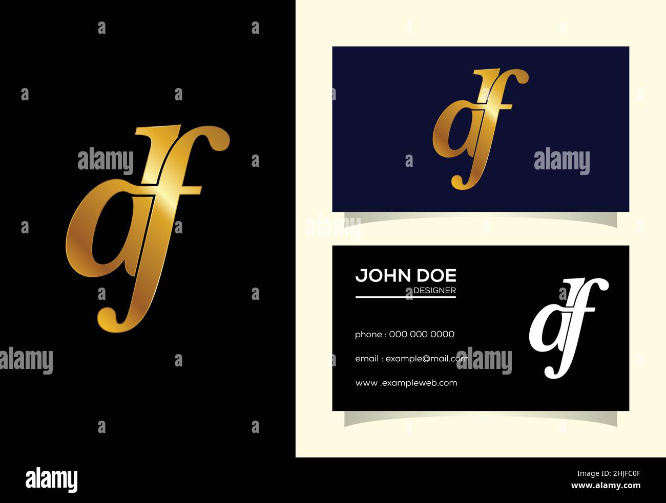 Initial Letter D F Logo Design Vector. Graphic Alphabet Symbol For ...