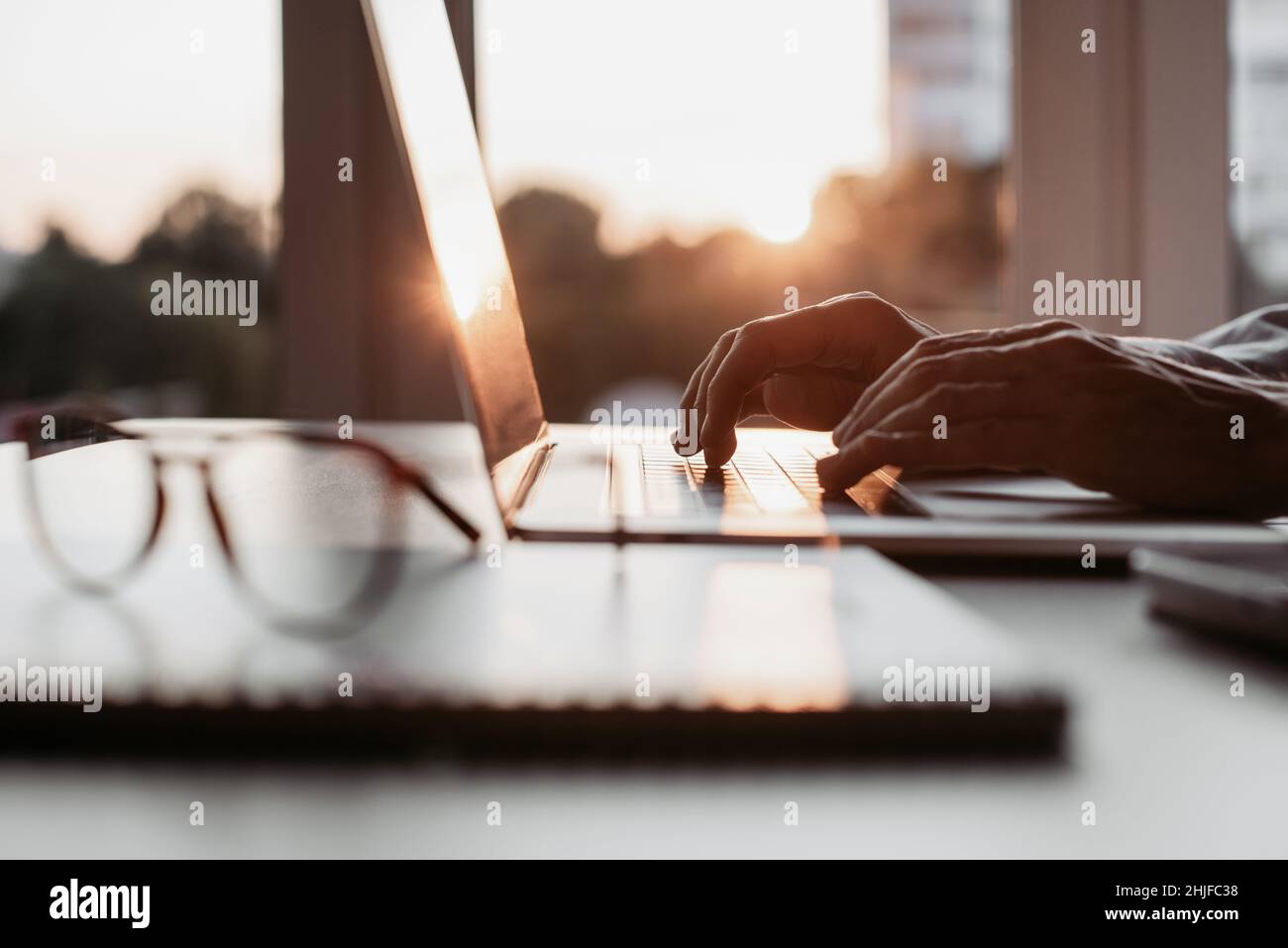 Hand man typing hi-res stock photography and images - Alamy