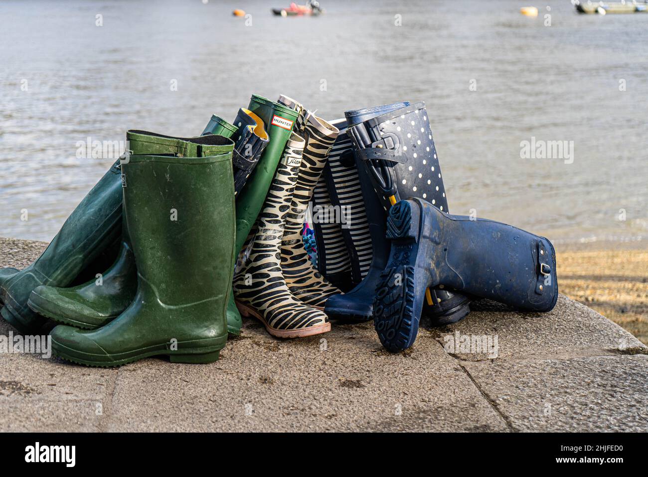 Wellington Boots by River Thames, London Stock Photo - Alamy