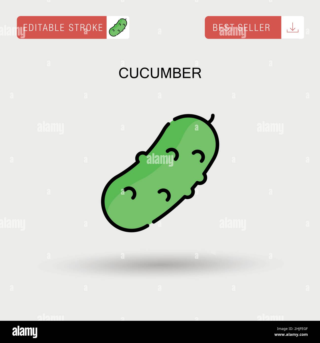 Fresh cucumber slice isolated Stock Vector Images - Alamy