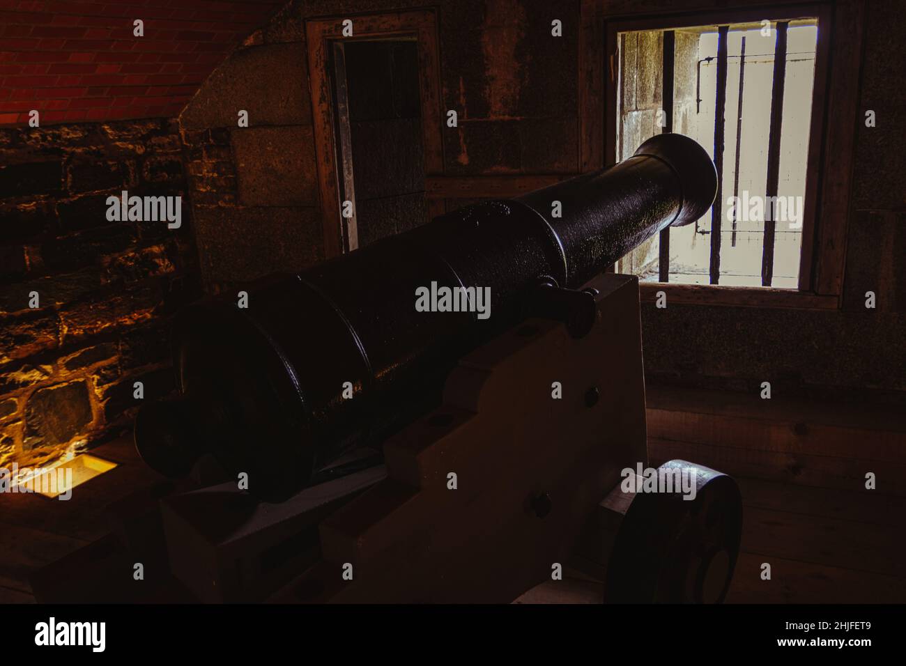 the cannon located in the defence casemates and garrison cells Stock ...