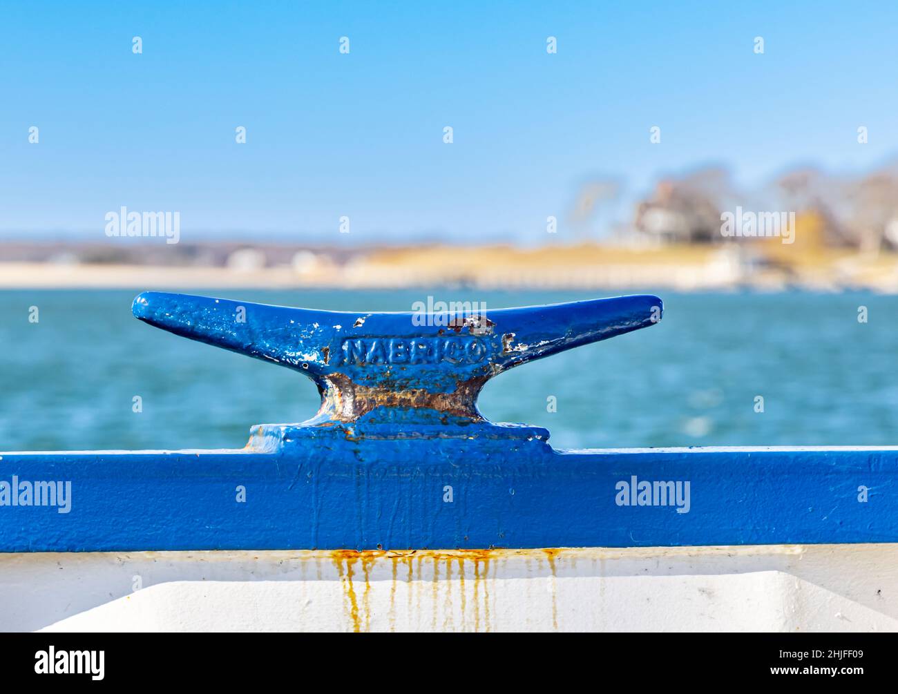 Still life of a blue worn cleat on a ferry Stock Photo - Alamy