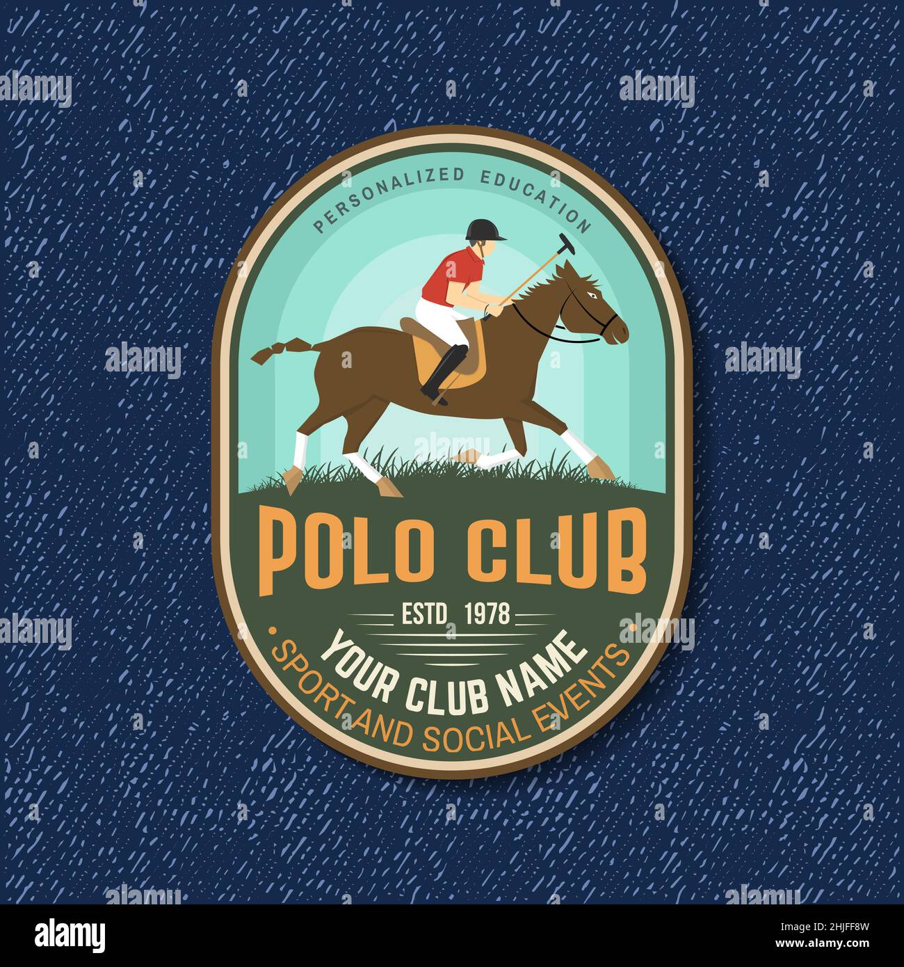 Polo club sport badge, patch, emblem, logo. Vector illustration ...