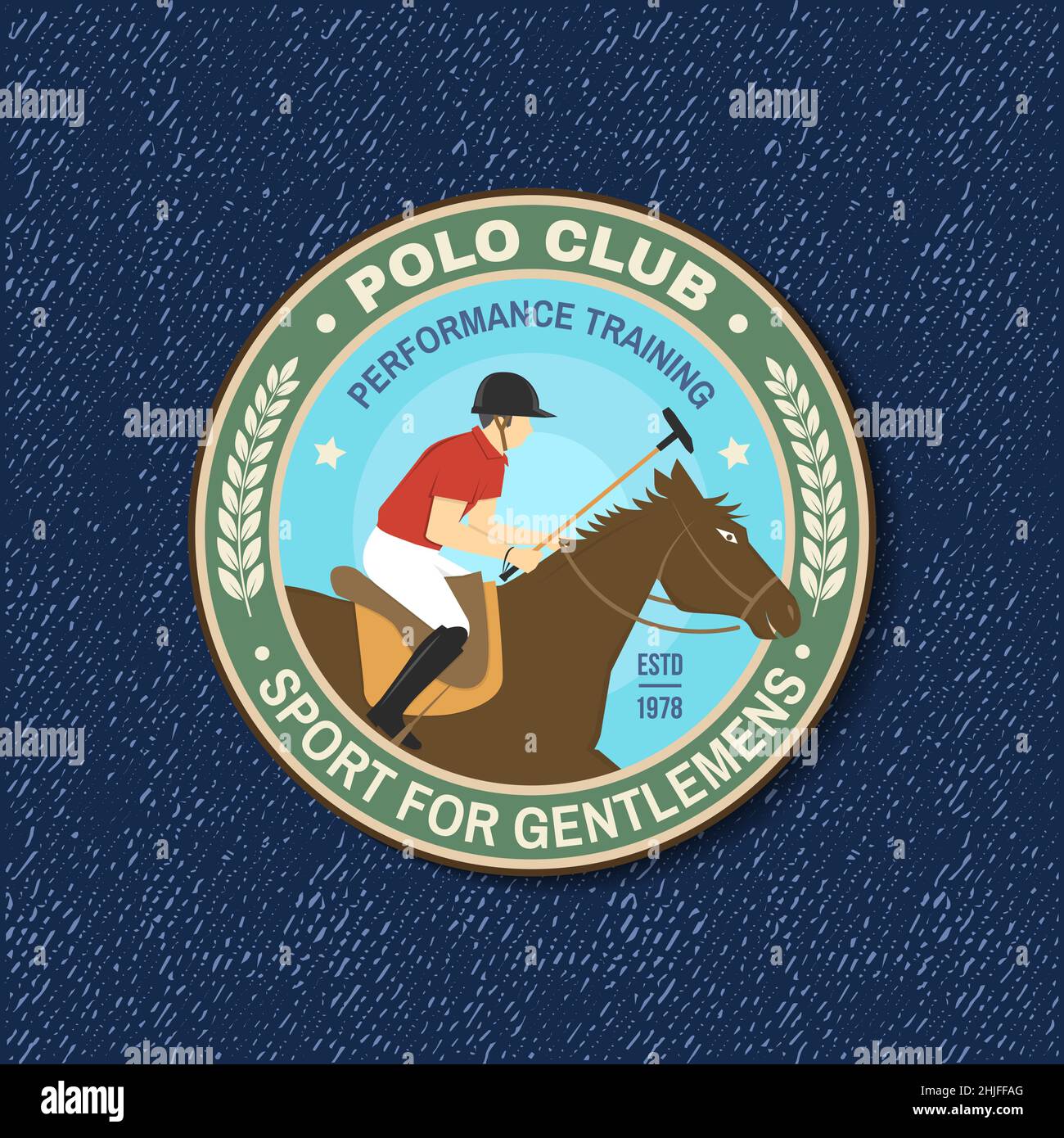 Polo club sport badge, patch, emblem, logo. Vector illustration. Color ...
