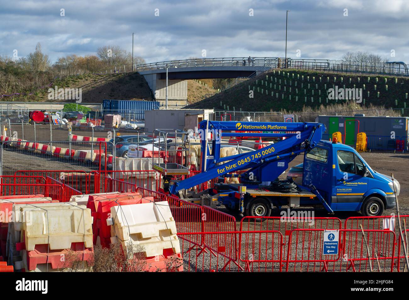 Datchet, Berkshire, UK. 29th January, 2022 The huge M4 works compound ...