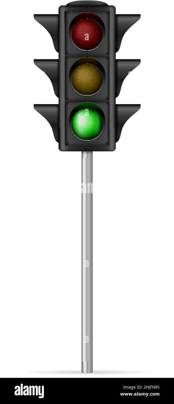 Traffic light green light on a white background. Vector illustration ...