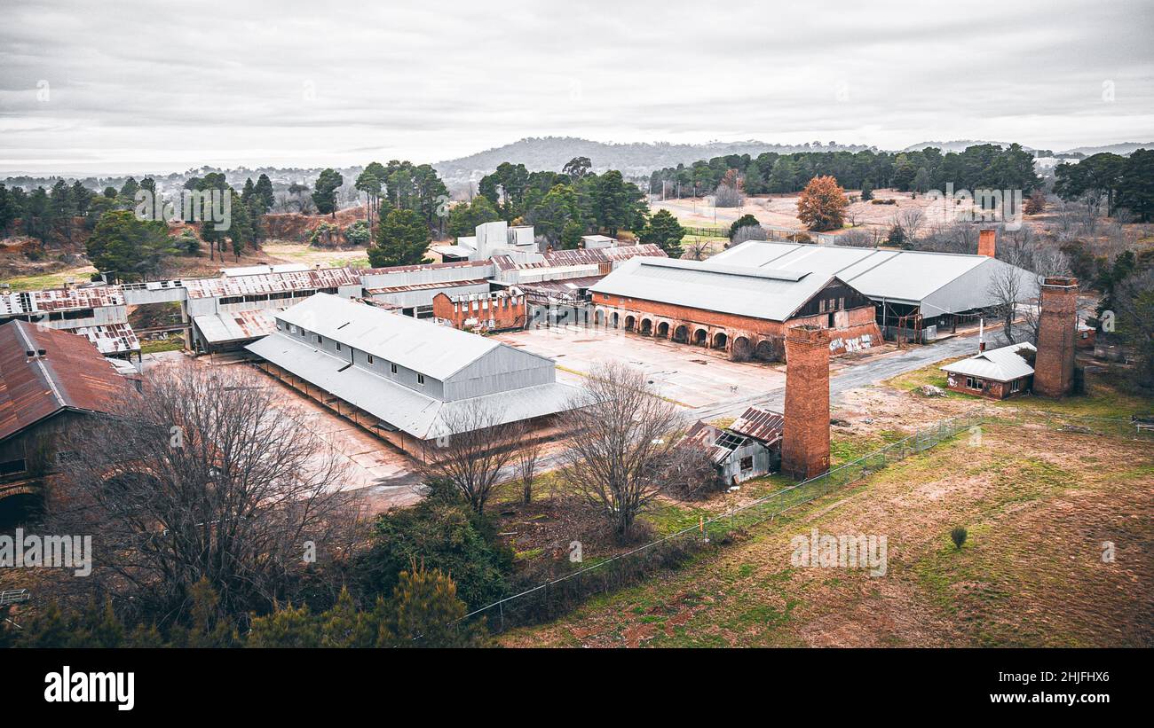 Beautiful view of rural buildings in a landscape with trees and ...