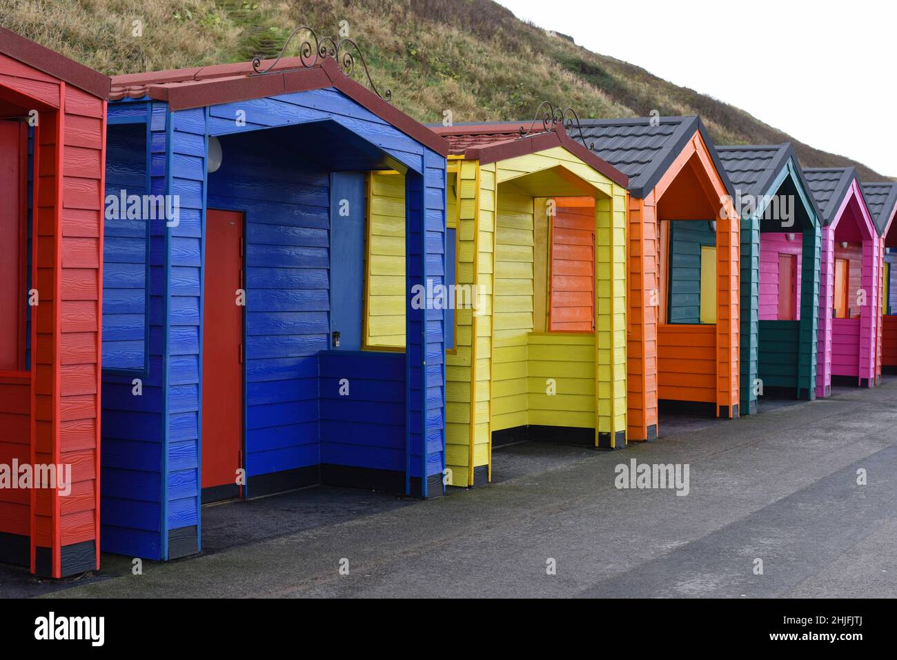 Colourful beach huts Stock Photo - Alamy