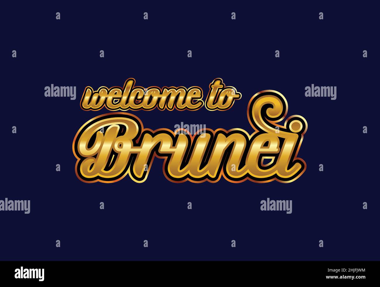 Welcome To Brunei Word Text Creative Font Design Illustration. Welcome ...