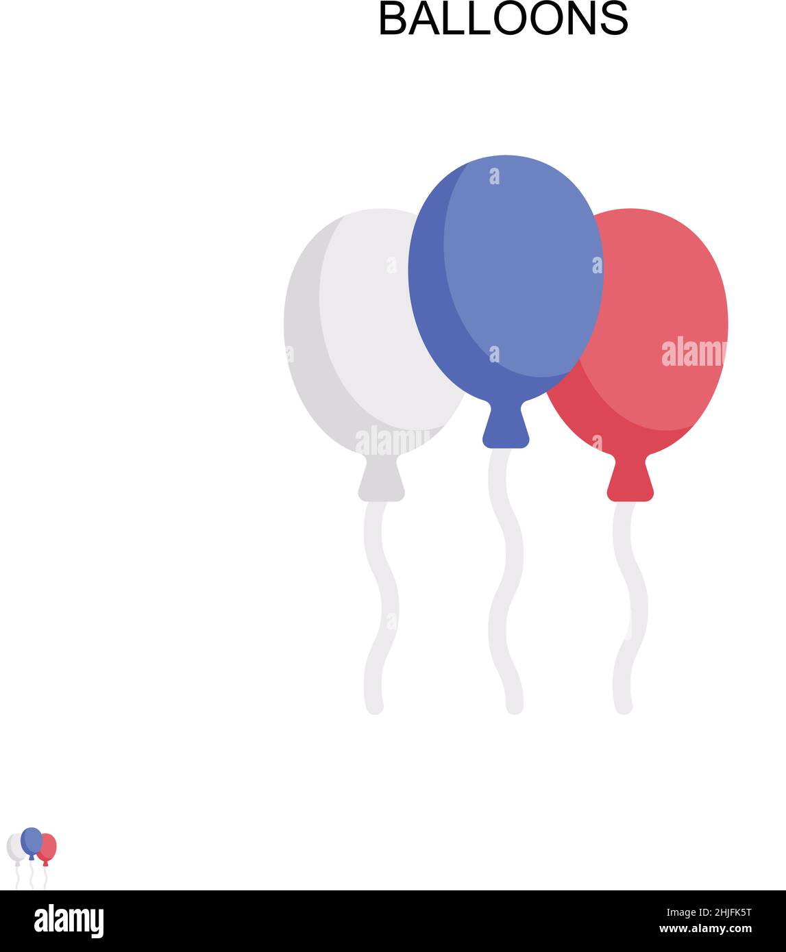 Balloons Simple vector icon. Illustration symbol design template for ...