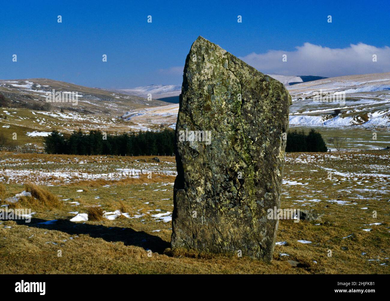 View ENE of Llech Idris standing stone, Merioneth, Wales, UK, the final ...