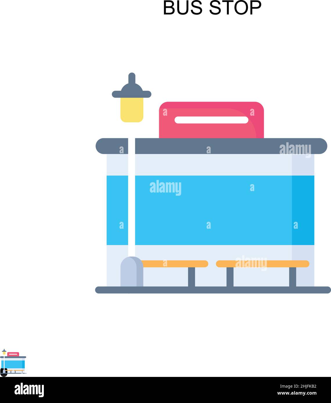 Bus stop Simple vector icon. Illustration symbol design template for ...