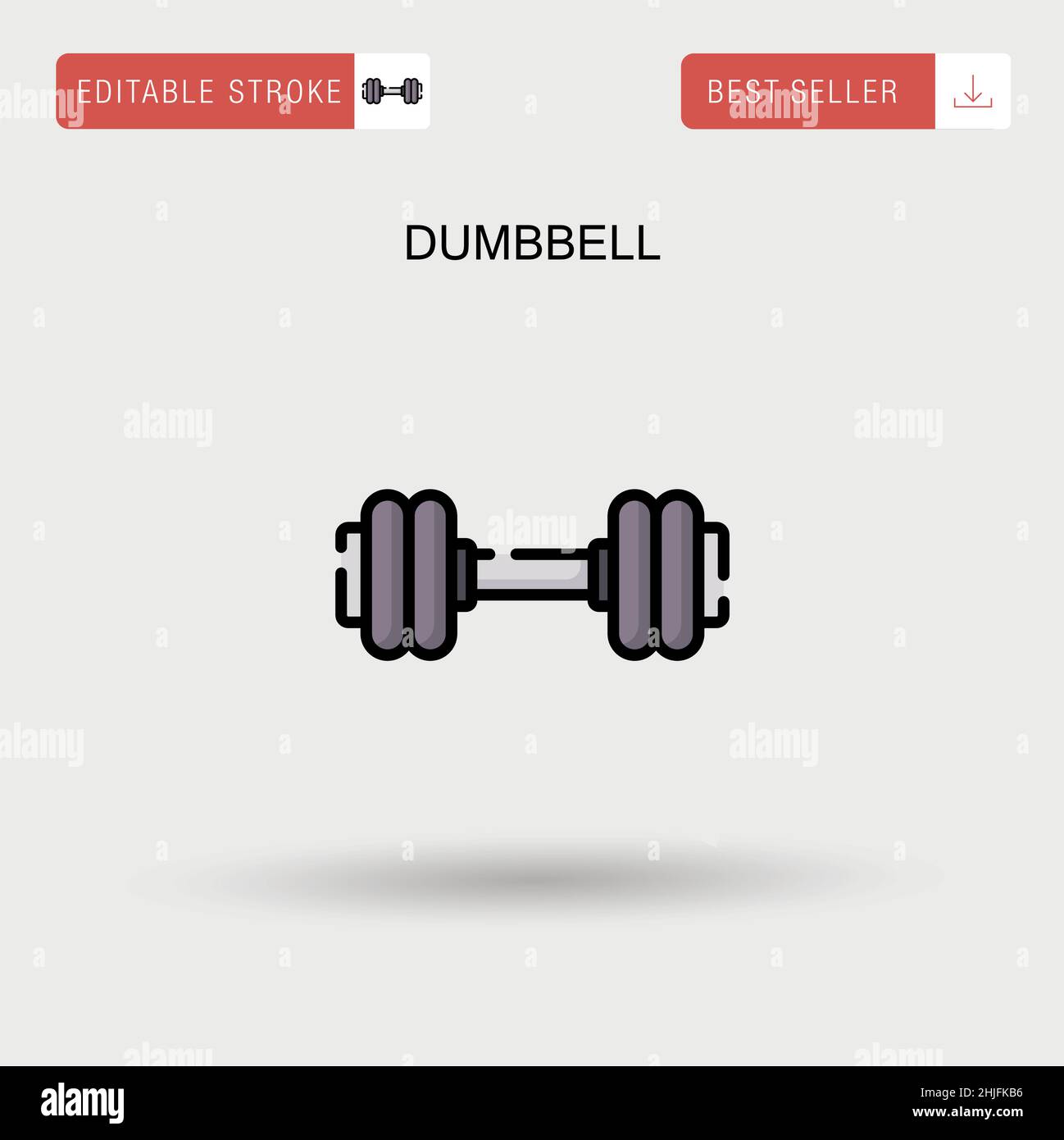 Dumbbell Simple vector icon Stock Vector Image & Art - Alamy