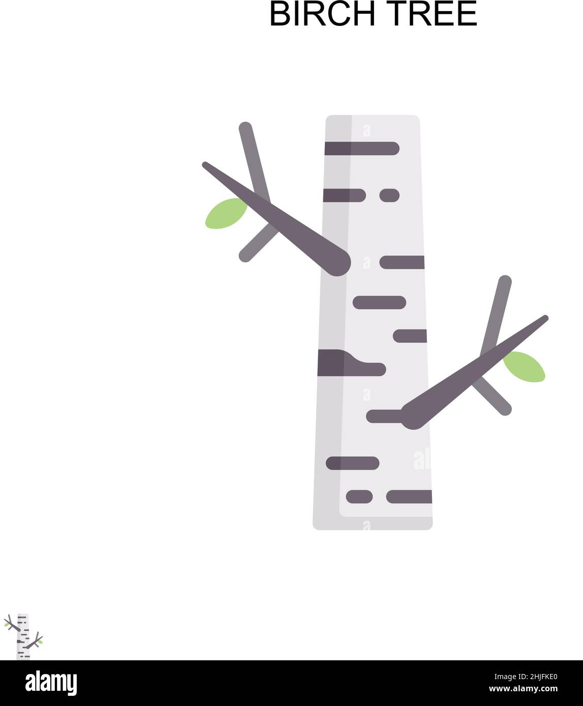 Birch tree Simple vector icon. Illustration symbol design template for ...