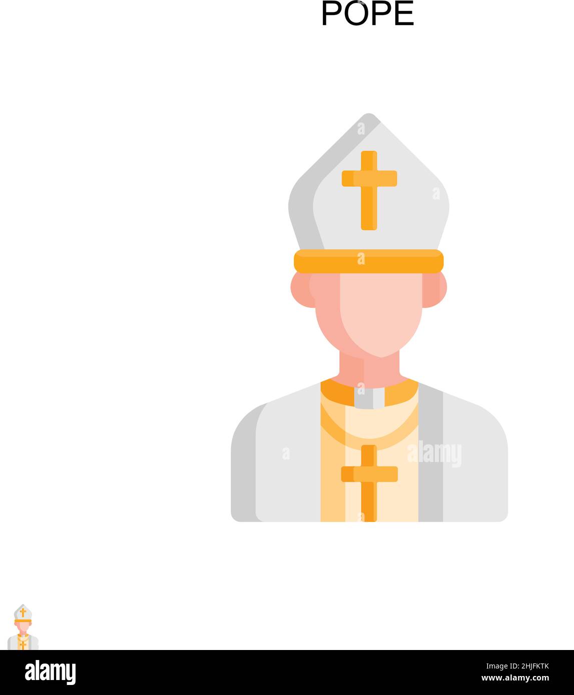 Pope Simple vector icon. Illustration symbol design template for web ...