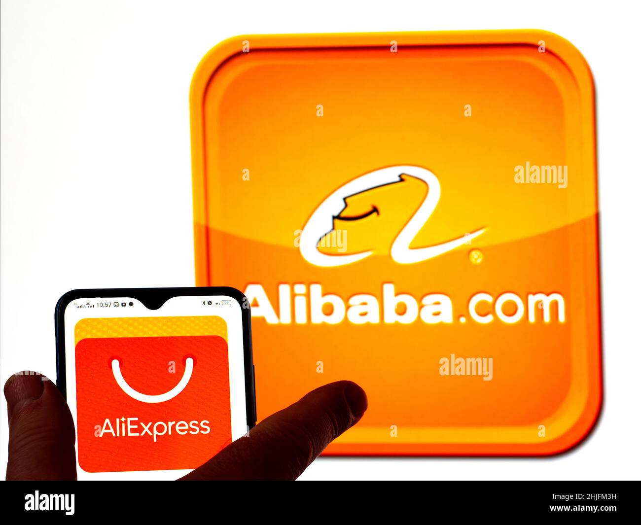 In this photo illustration, the AliExpress logo is seen displayed on a ...