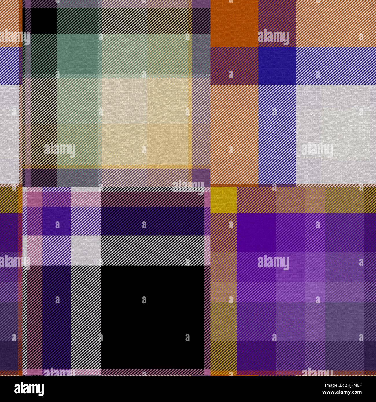 Seamless madras patchwork plaid cotton pattern. Tileable quilting ...