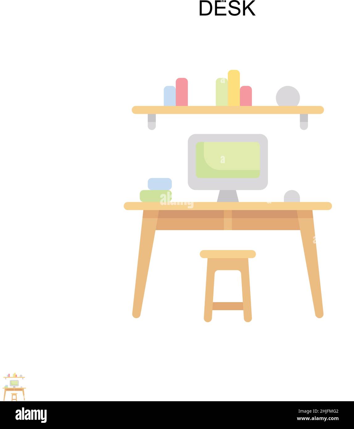 Desk Simple vector icon. Illustration symbol design template for web ...