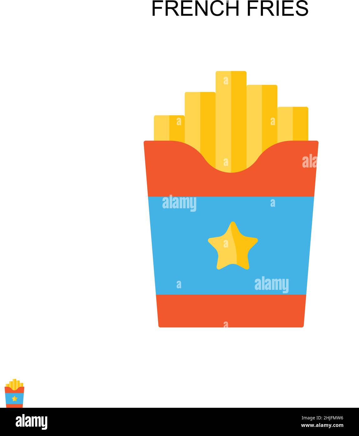 French fries Simple vector icon. Illustration symbol design template ...