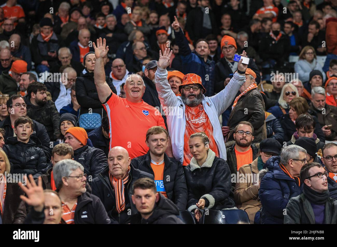 Blackpool fans at half time Stock Photo - Alamy