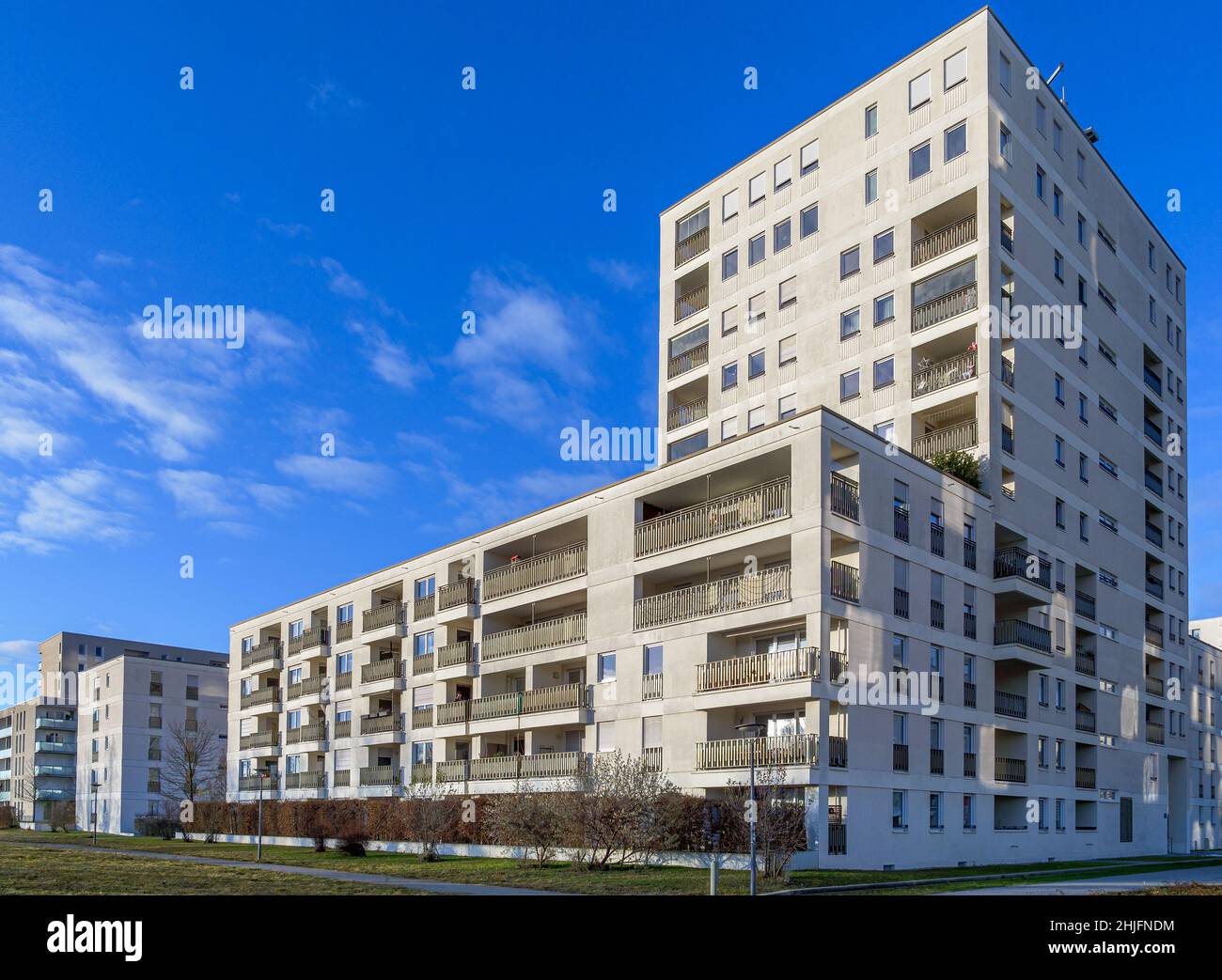 Modern architecture, residential construction, Munich, Bavaria, Germany ...