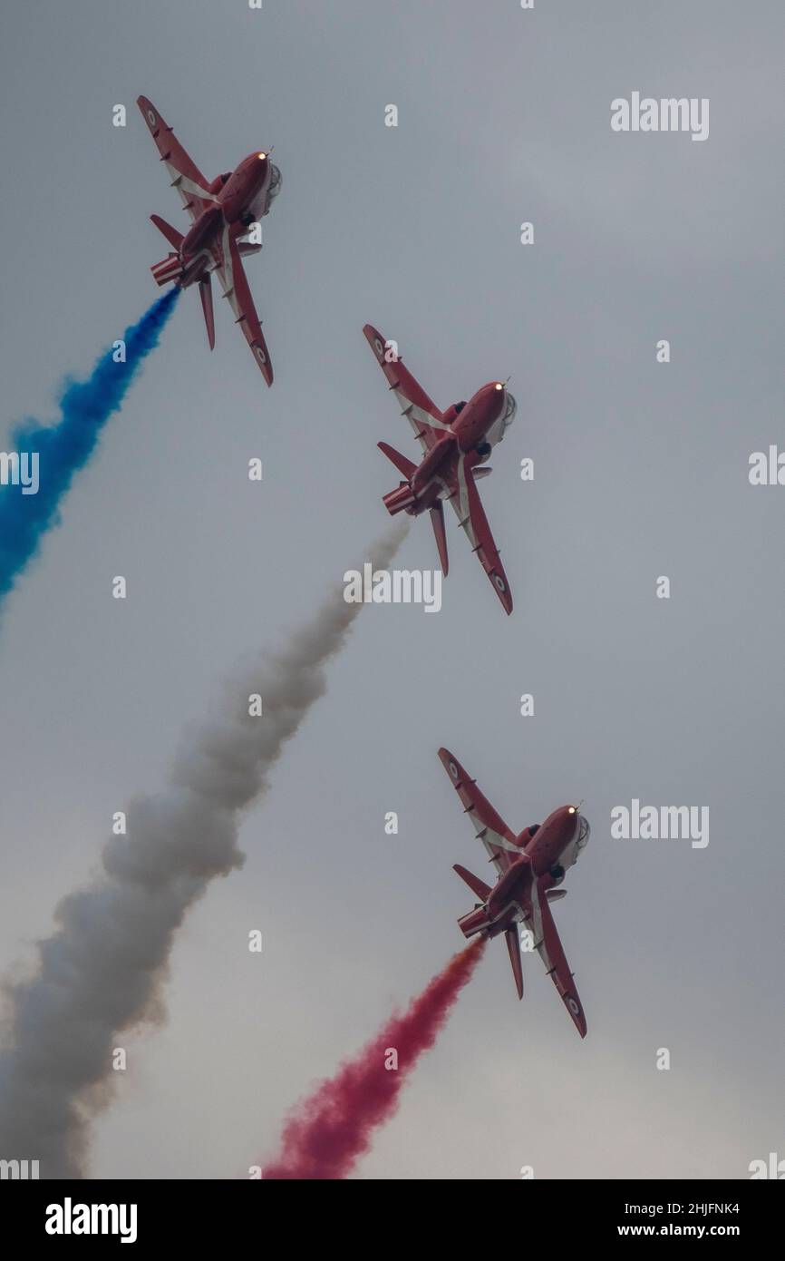 RAF Red Arrows air display Duxford Airshow 2021 Stock Photo - Alamy