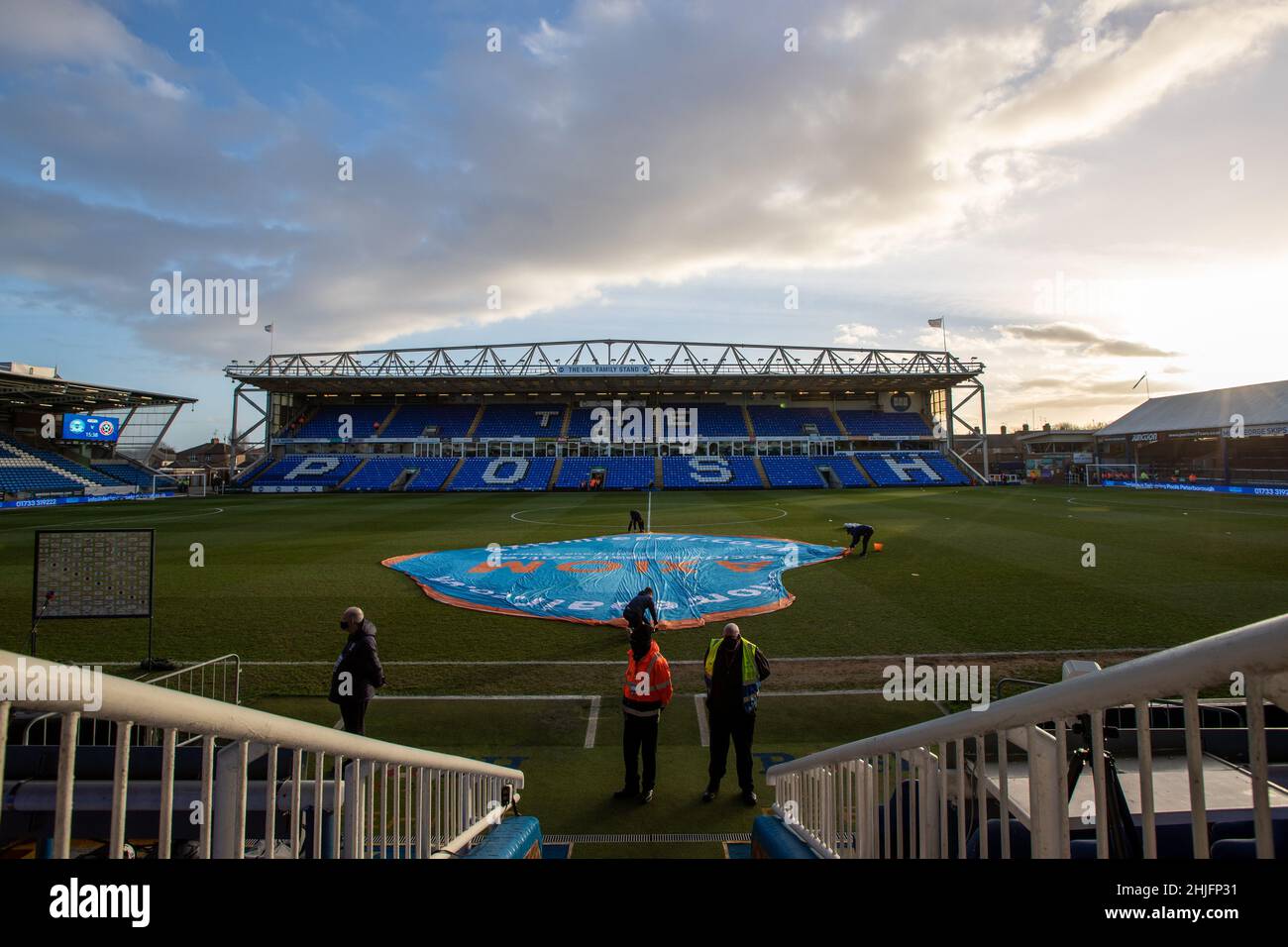 General view inside The Weston Homes Stadium ahead of today's game ...