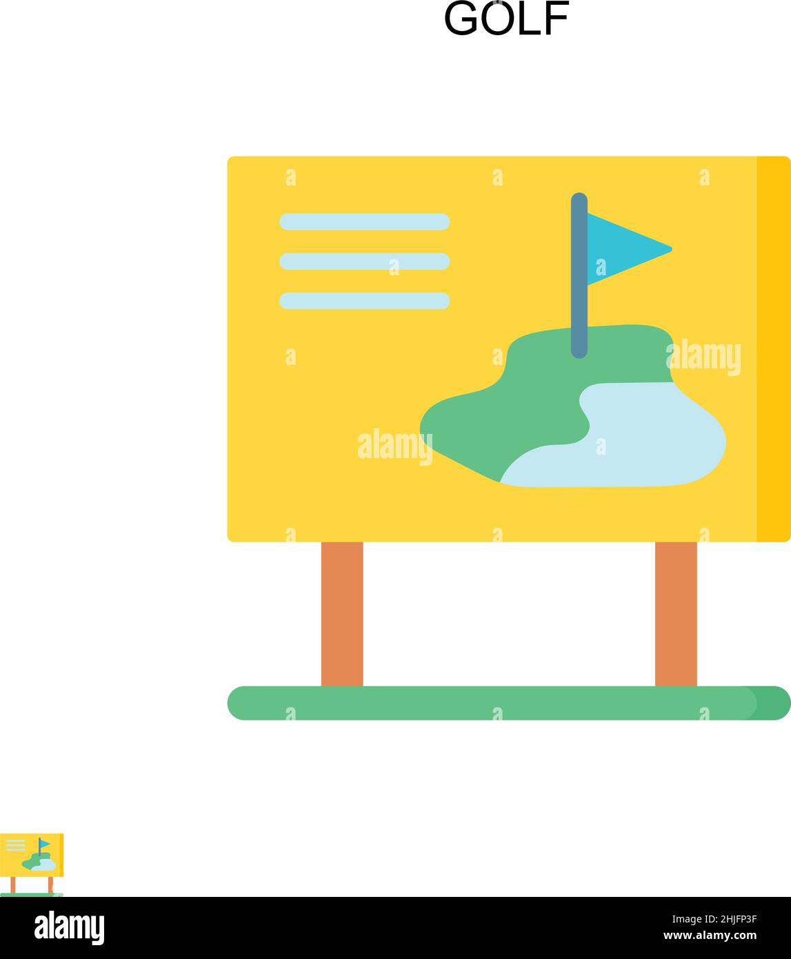 Golf Simple vector icon. Illustration symbol design template for web ...