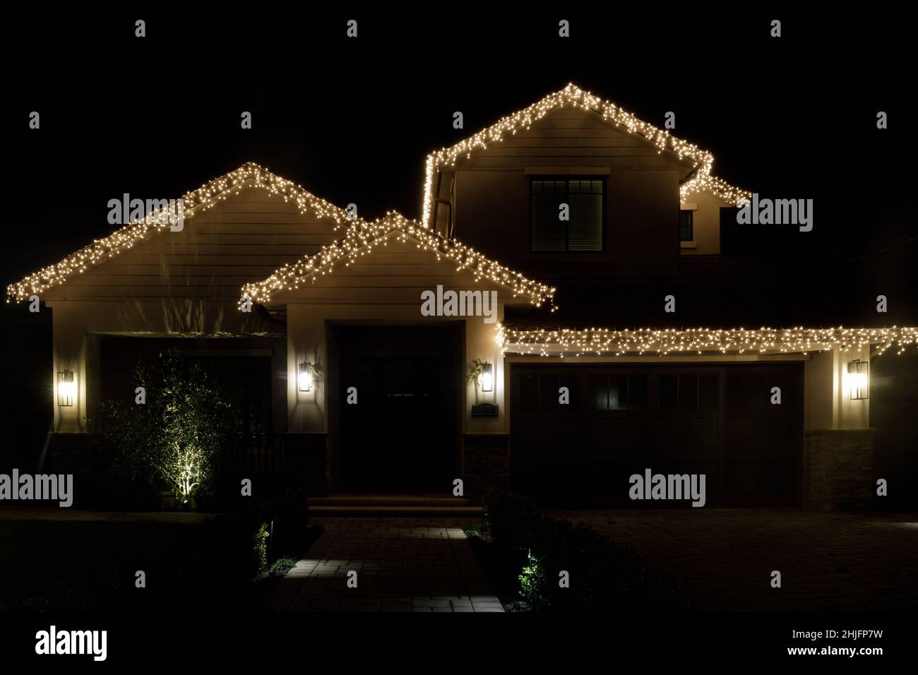 Exterior house decorations night hi-res stock photography and images ...
