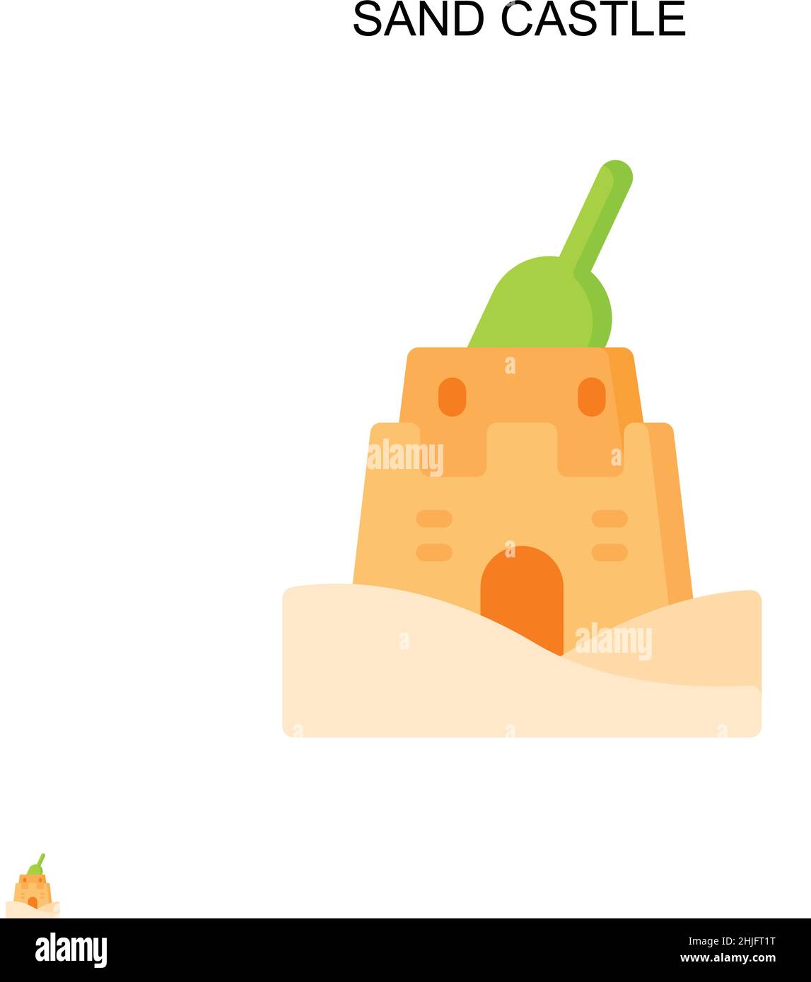 Sand castle Simple vector icon. Illustration symbol design template for ...