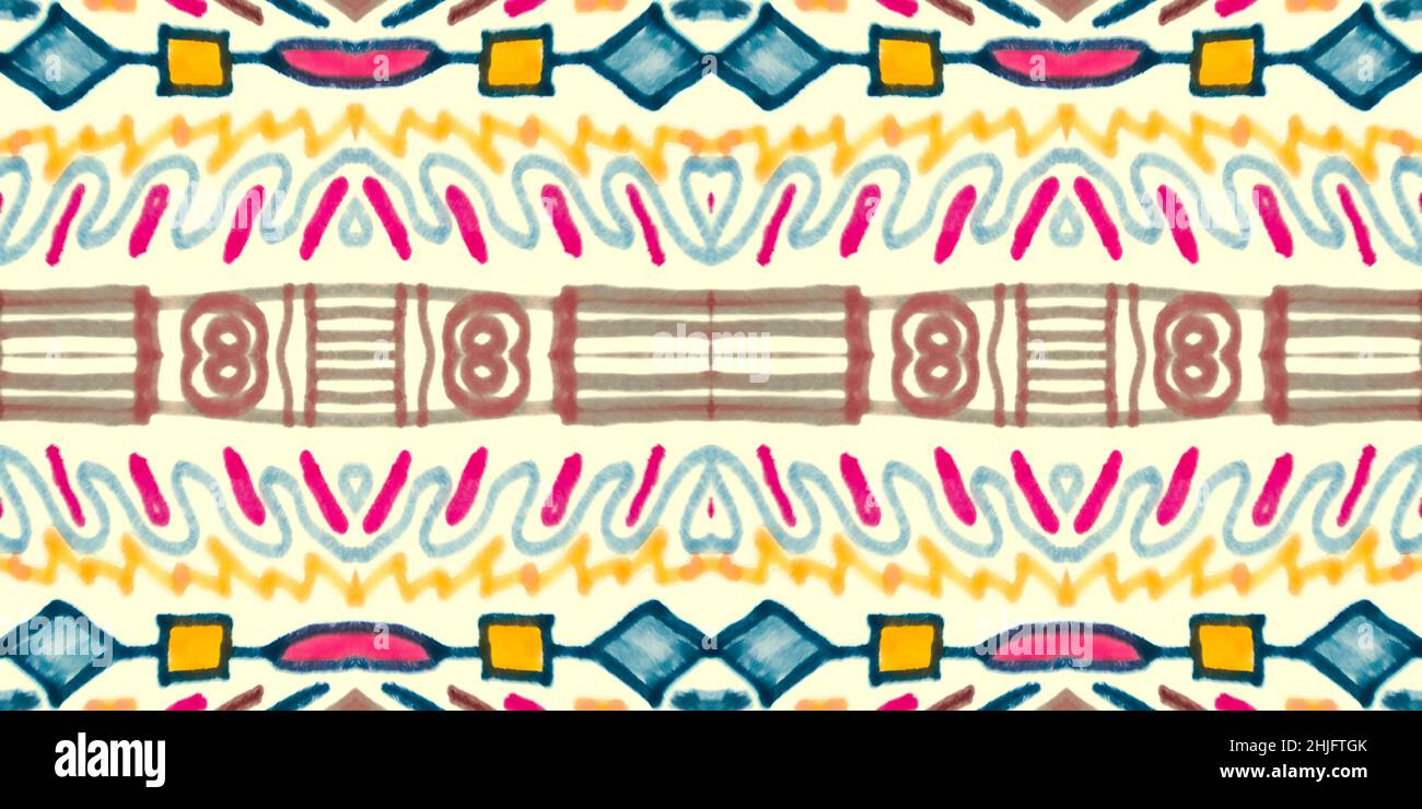 Seamless peruvian pattern. Hand drawn aztec illustration Stock Photo ...