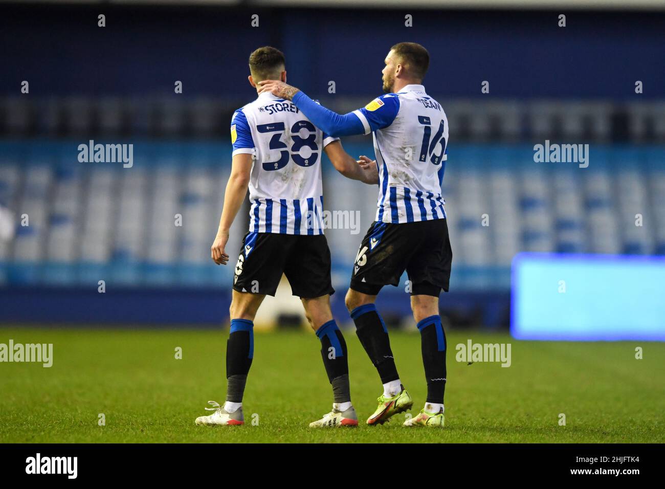 Jordan Storey #38 of Sheffield Wednesday and Harlee Dean #16 of ...