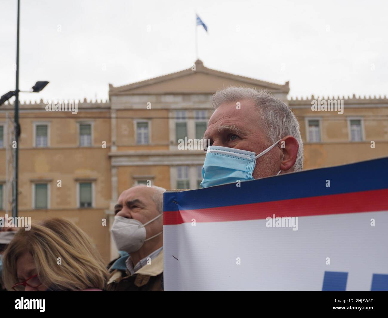 Residents of the Greek city of Patra protest in Athens demanding more ...