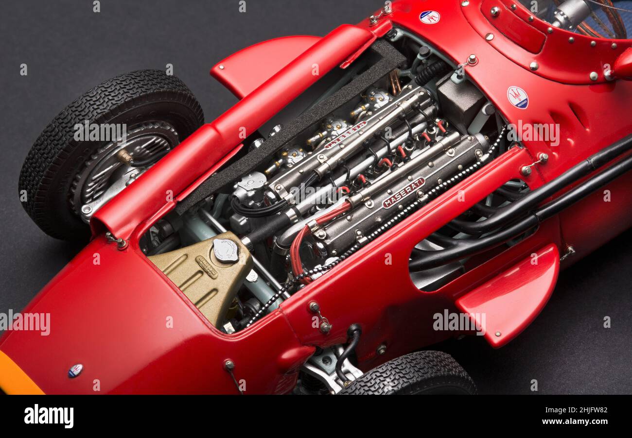 Die-cast model car by CMC of Maserati 250F Grand Prix 1954 Stock Photo ...