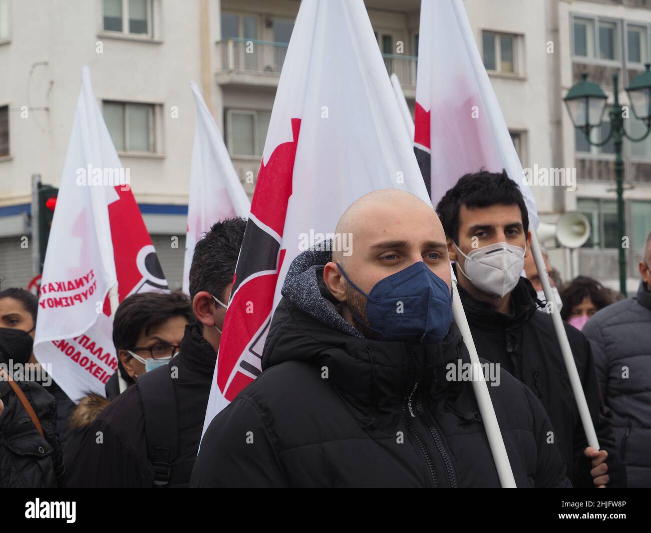 Residents of the Greek city of Patra protest in Athens demanding more ...
