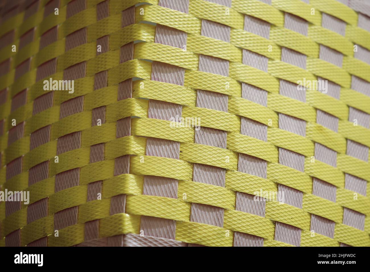 Handicrafts. woven plastic rope Stock Photo - Alamy